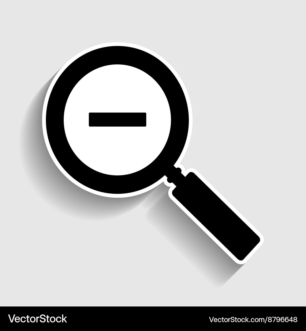 Zoom sign sticker style icon Royalty Free Vector Image