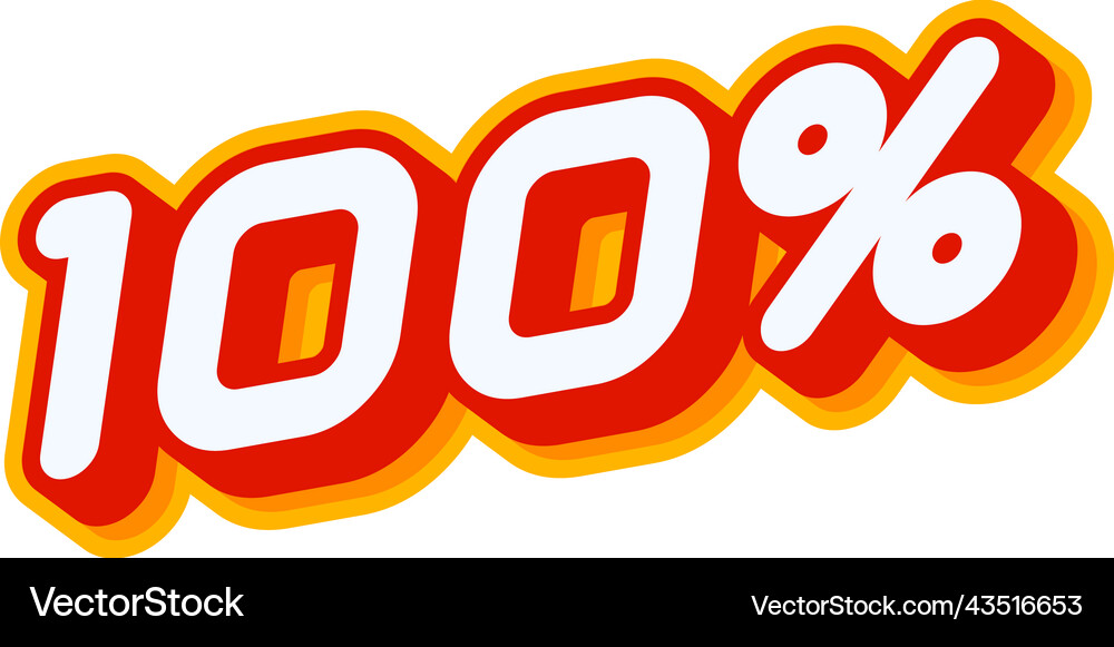 100 one hundred percent modern style isolated Vector Image