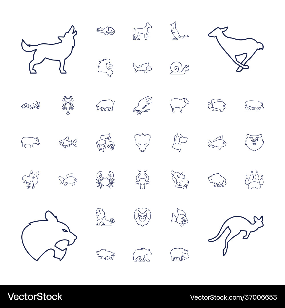 37 wildlife icons Royalty Free Vector Image - VectorStock