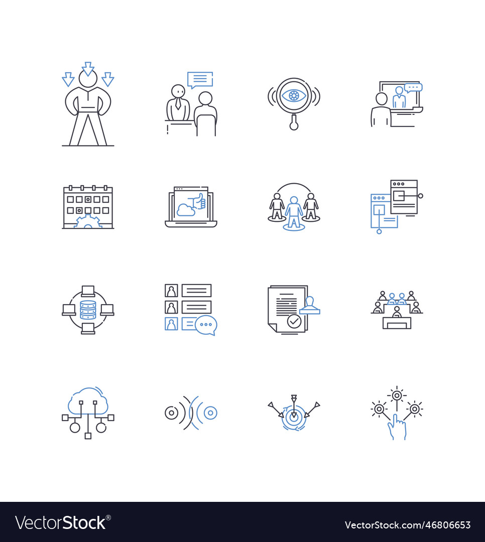 Customer resources line icons collection support Vector Image Customer resources line icons collection support Vector Image