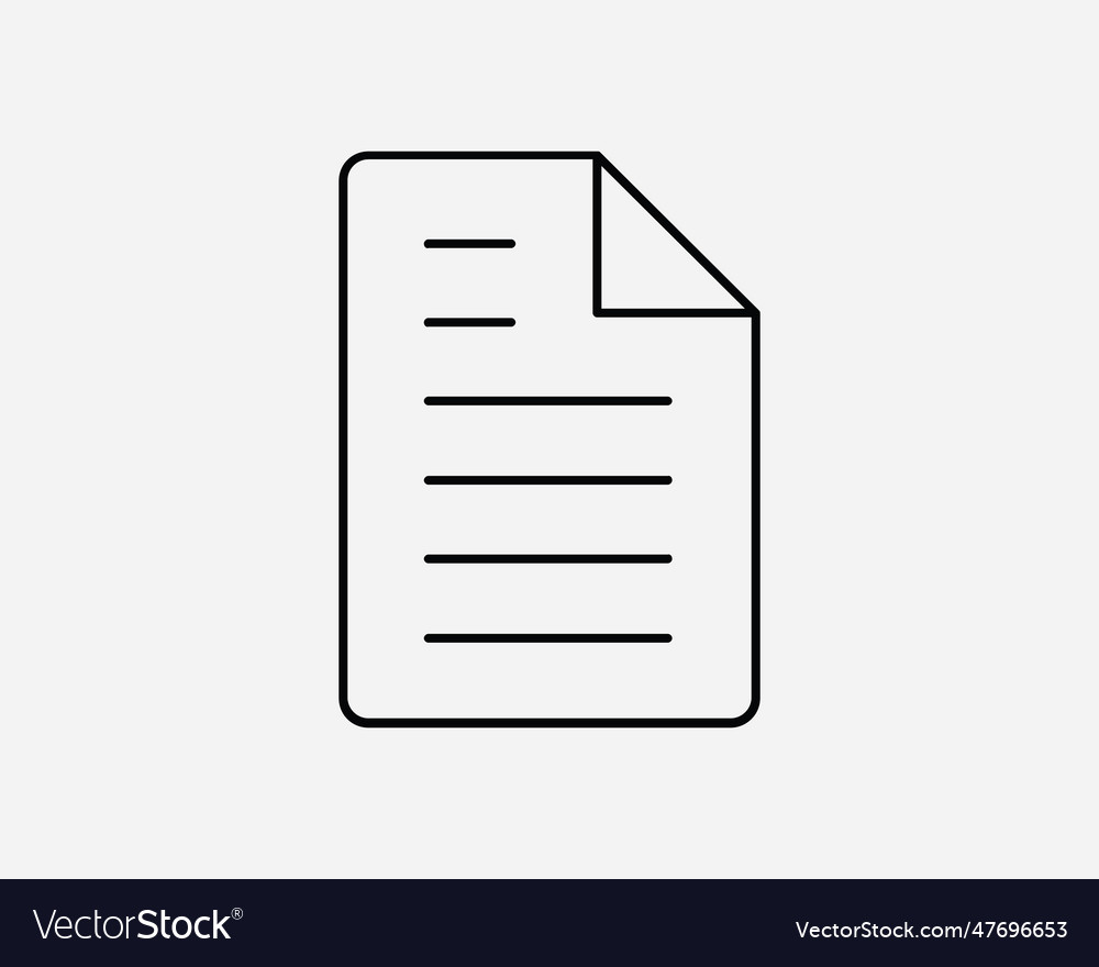Document line icon sign symbol doc file text form Vector Image