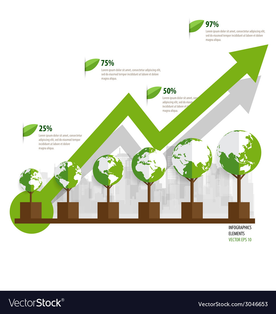 Ecology infographics design elements graph Vector Image