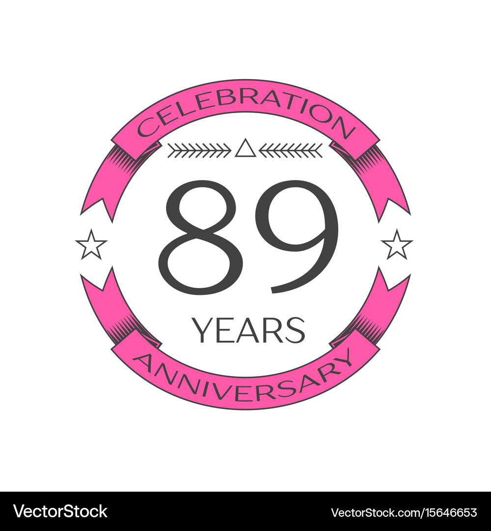 Eighty nine years anniversary celebration logo Vector Image