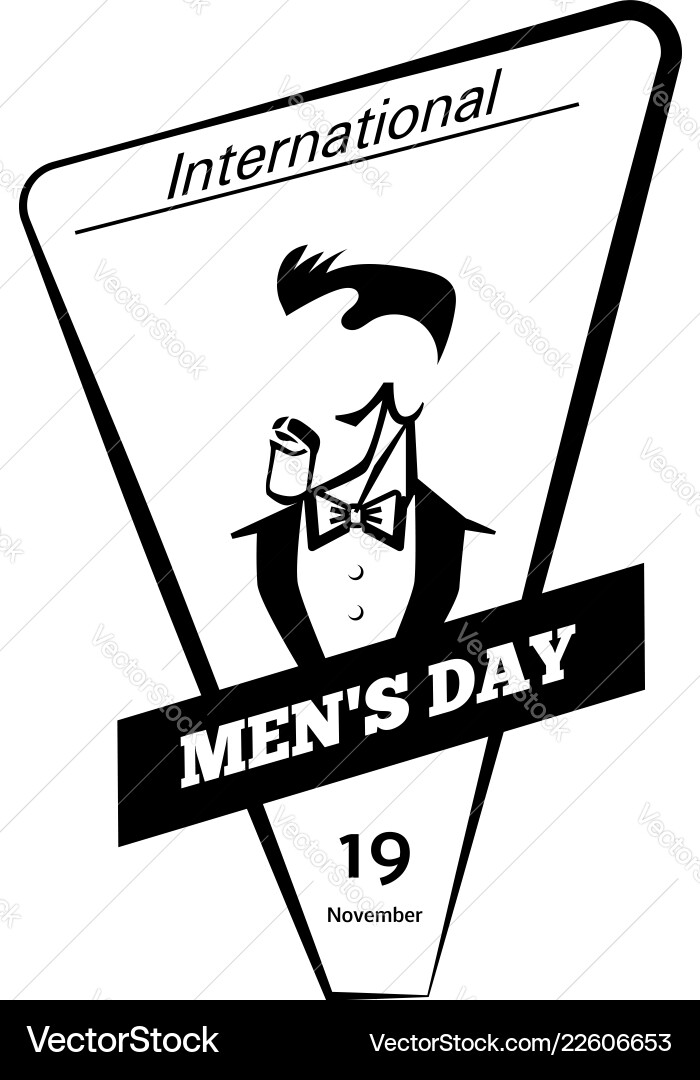 Global men day icon simple style Royalty Free Vector Image
