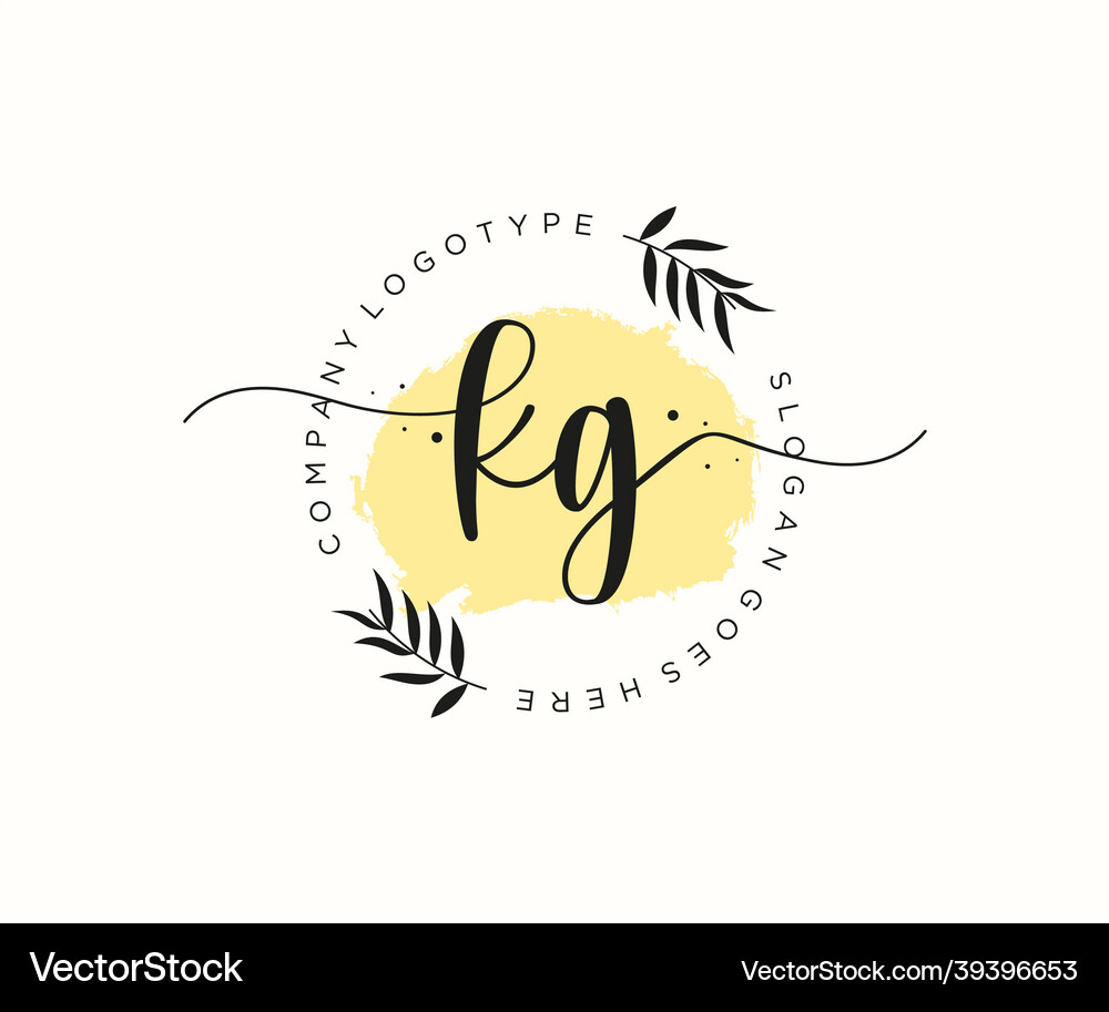 Initial kg feminine logo beauty monogram Vector Image