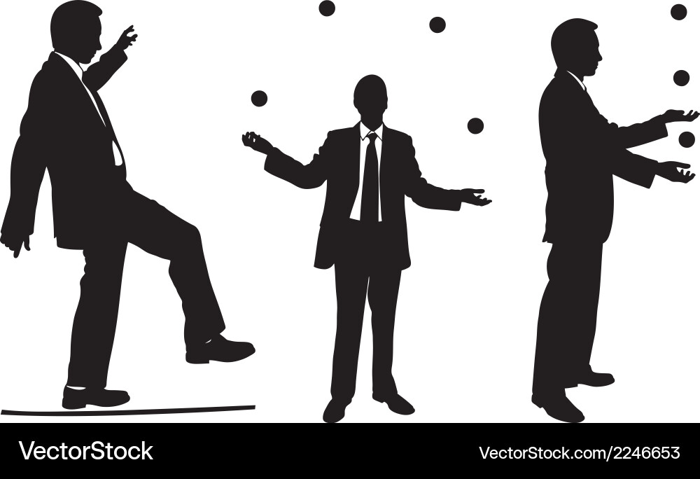 Jugglers in suits Royalty Free Vector Image - VectorStock