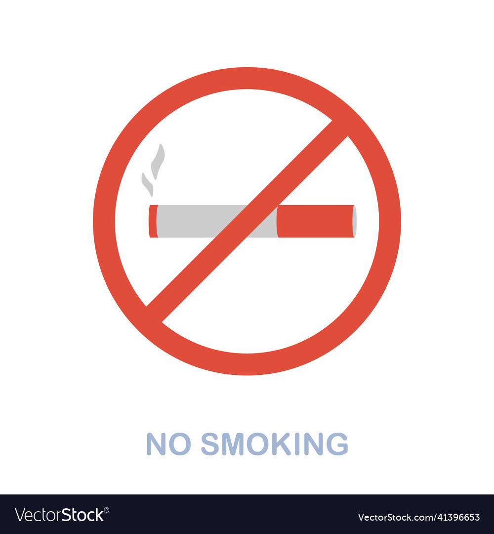 No smoking flat icon colored element sign from Vector Image No smoking flat icon colored element sign from Vector Image