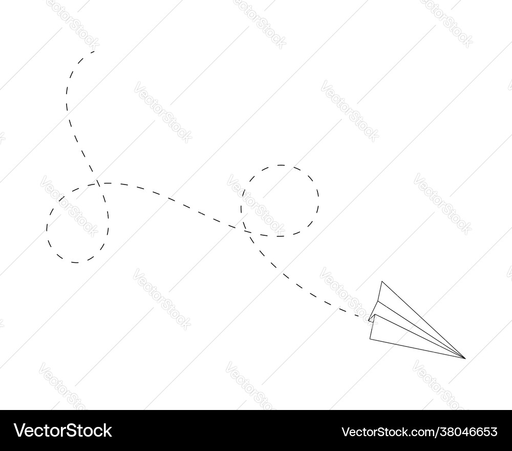 Outline paper plane with line path popular Vector Image