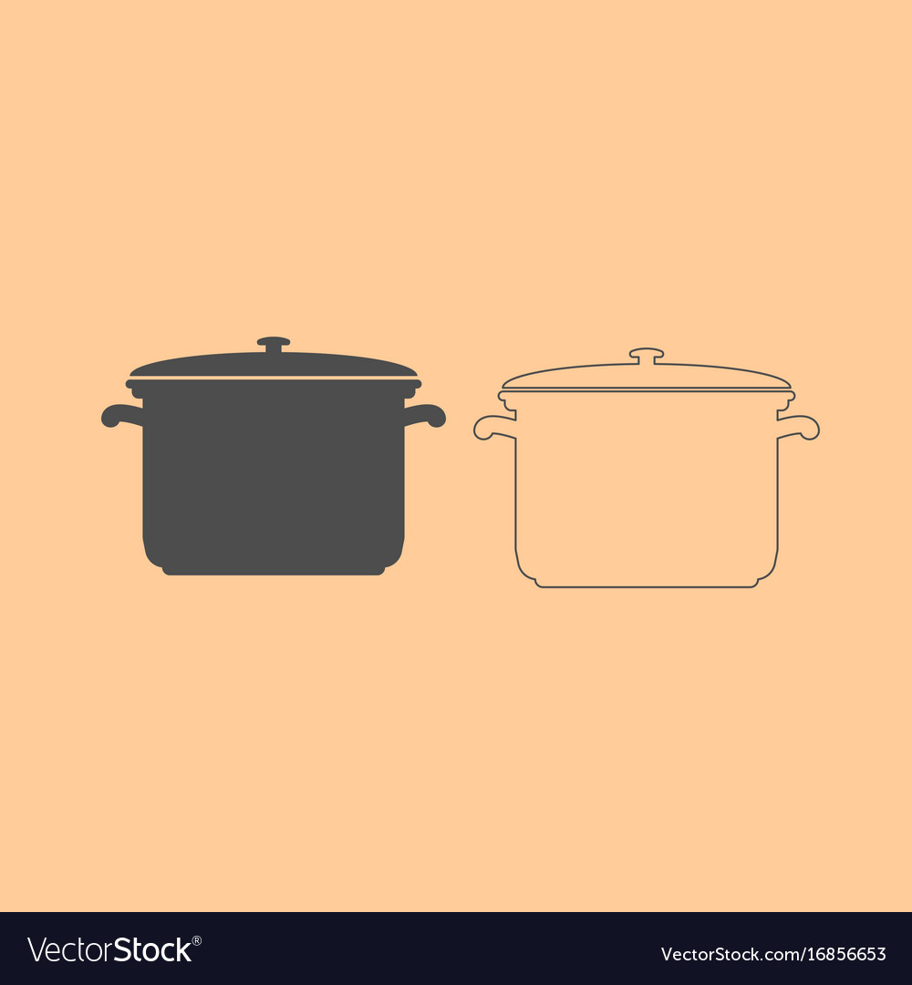 Saucepan dark grey set icon Royalty Free Vector Image Saucepan dark grey set icon Royalty Free Vector Image