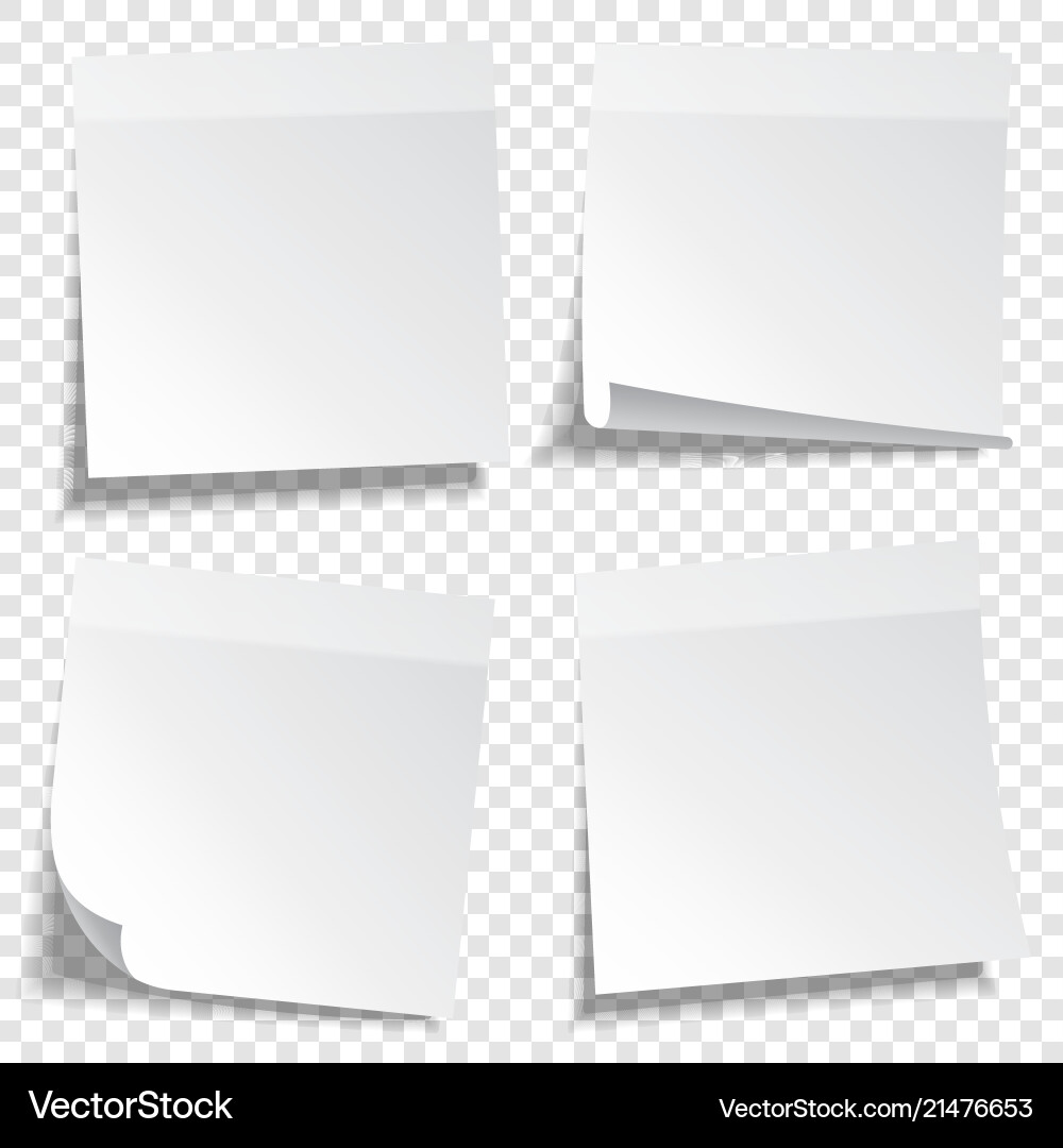 Sticky paper note with tape and shadow isolated Vector Image