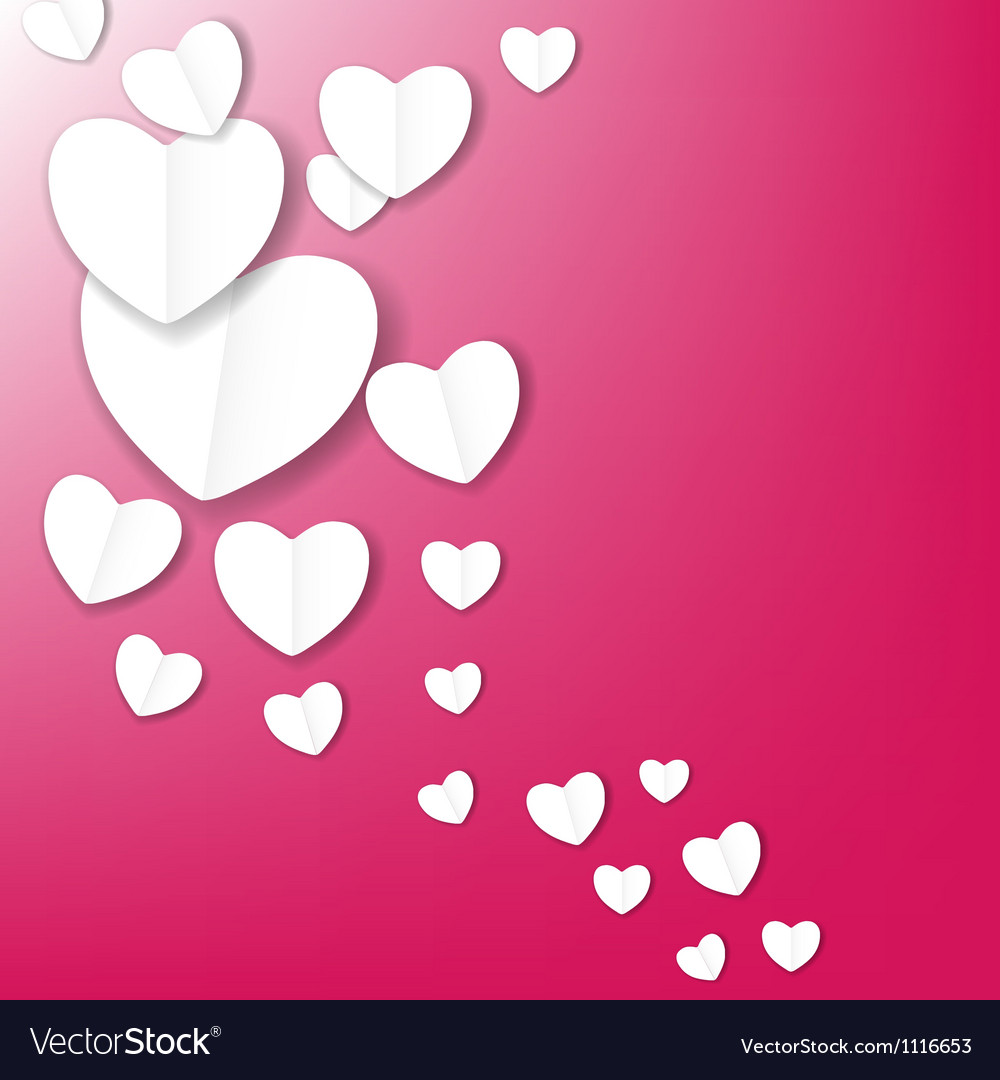 Valentines day paper heart background Royalty Free Vector