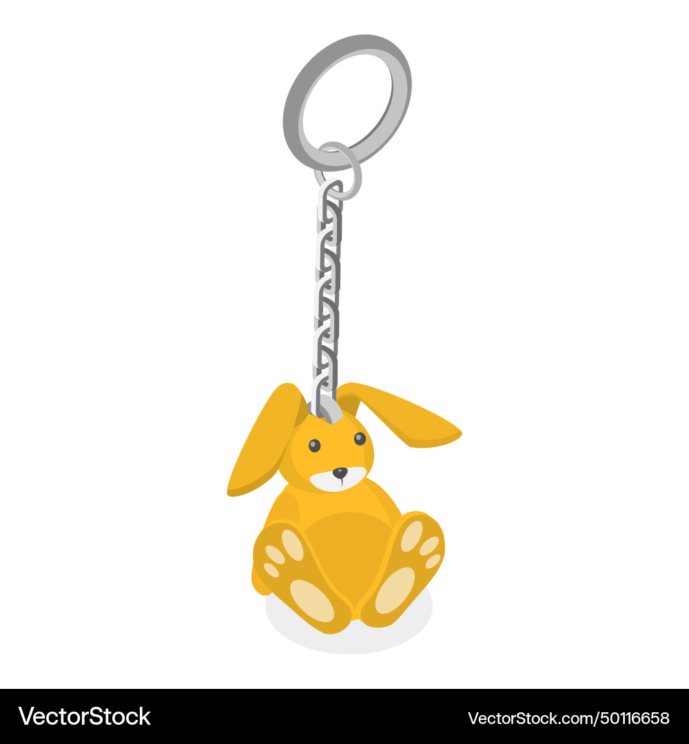 3d isometric flat set of keychains item 1 Vector Image