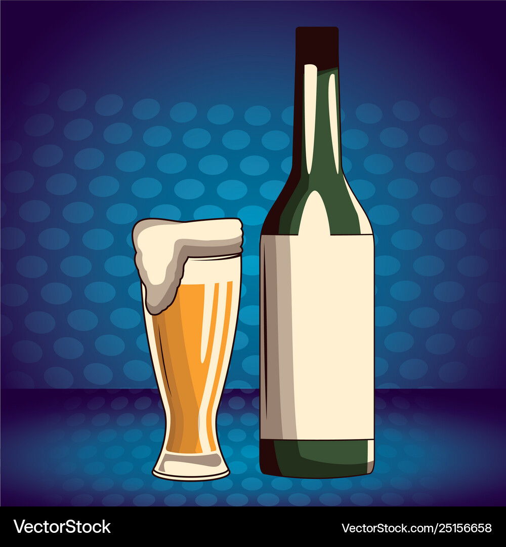 Alcoholic drinks beverages cartoon Royalty Free Vector Image