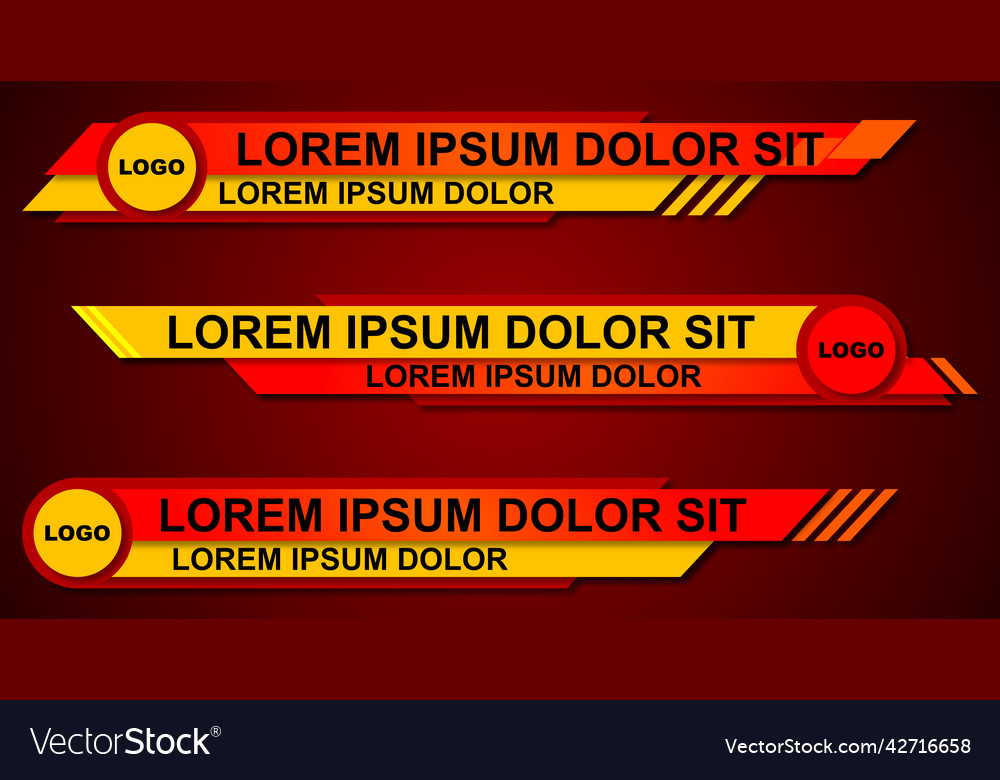 Colorful lower thirds set template modern Vector Image Colorful lower thirds set template modern Vector Image