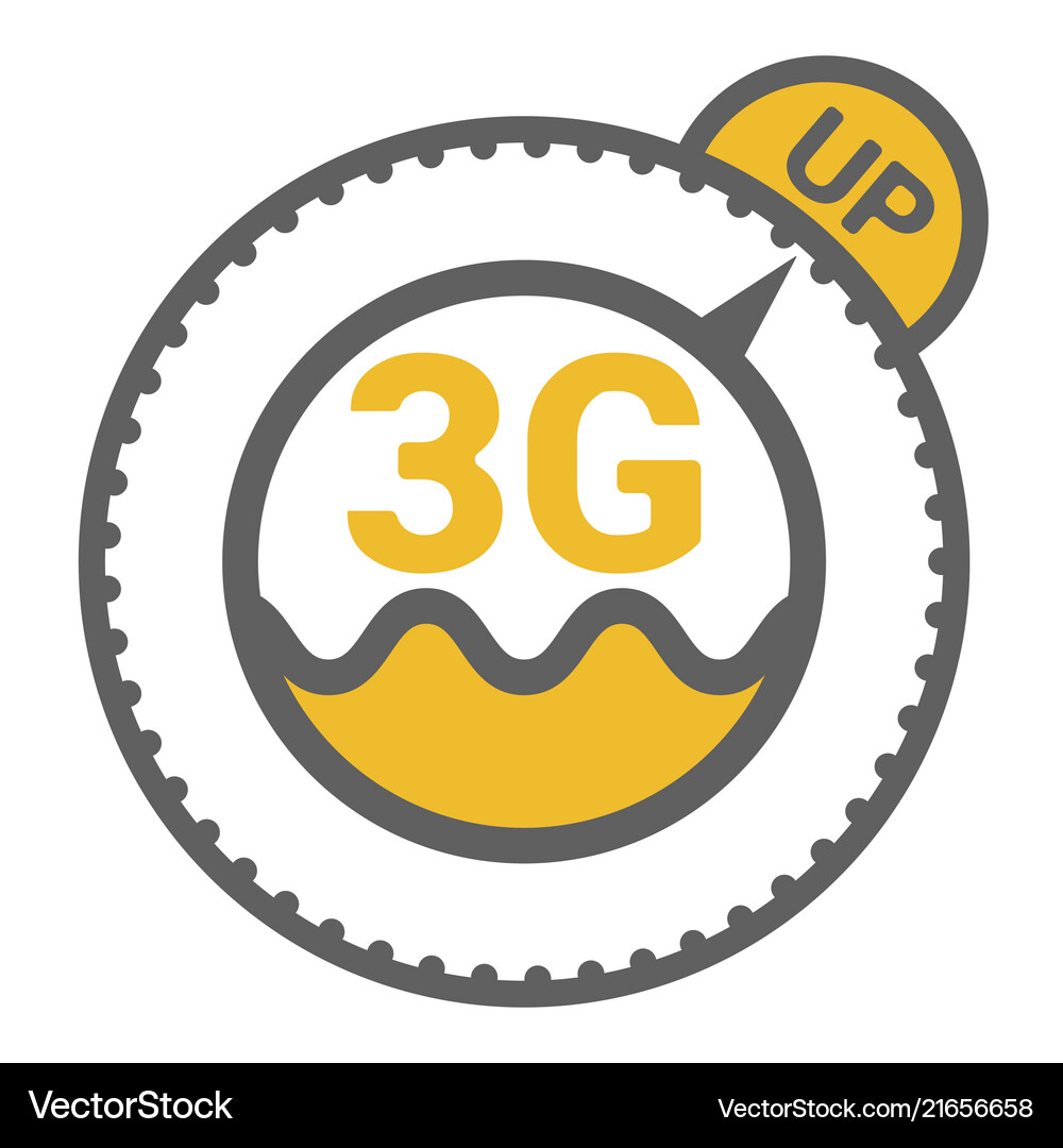Flat 3g logo with speed meter icon and wave Vector Image