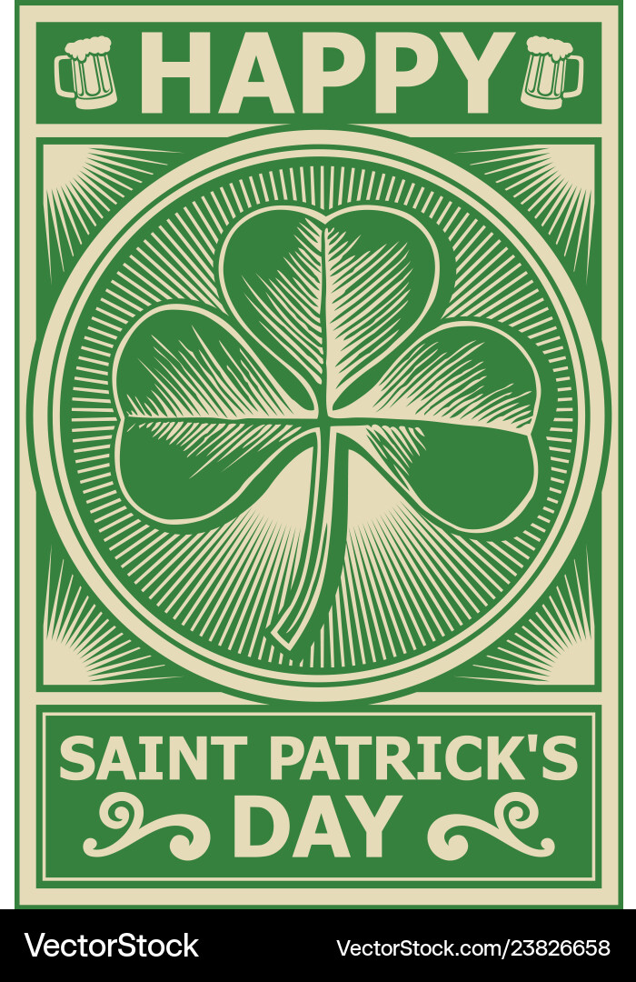 Happy st patricks day poster Royalty Free Vector Image
