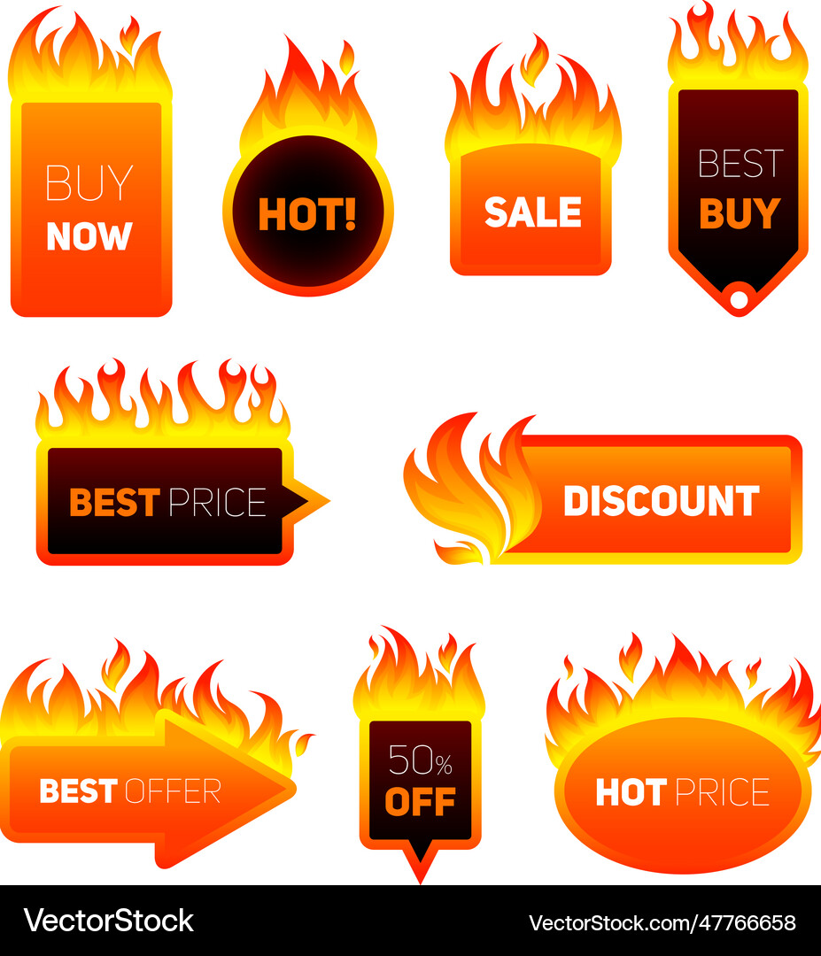 Hot price badges Royalty Free Vector Image - VectorStock