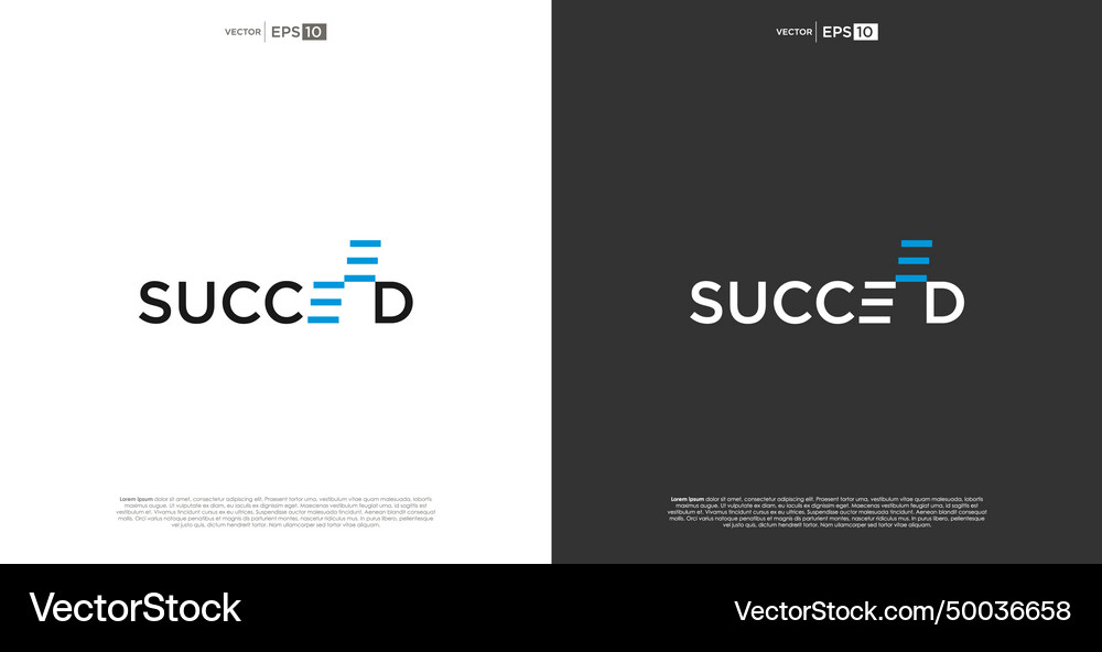 Letter succeed wordmark logo typography Royalty Free Vector