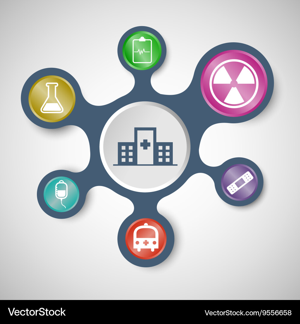 Medical infographic templates with connected Vector Image