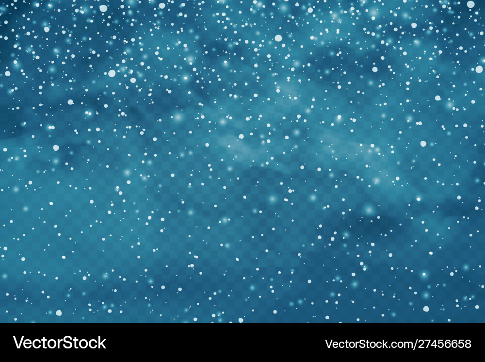 Realistic falling snow with snowflakes and clouds Vector Image