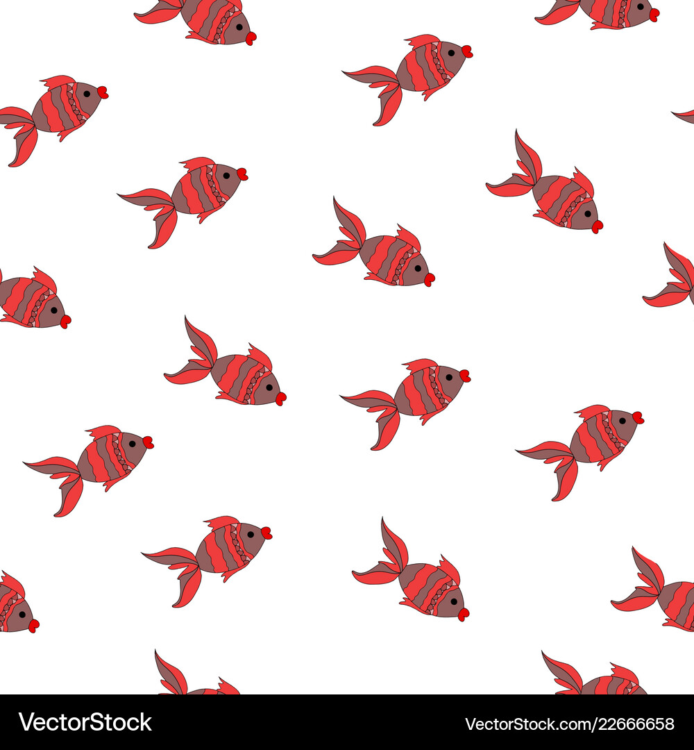 Seamless sea pattern with animal red fish Vector Image