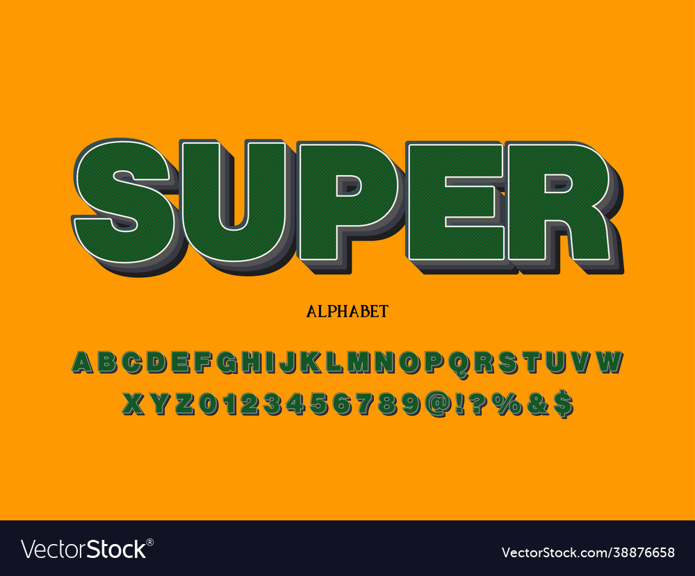 Super font Royalty Free Vector Image - VectorStock