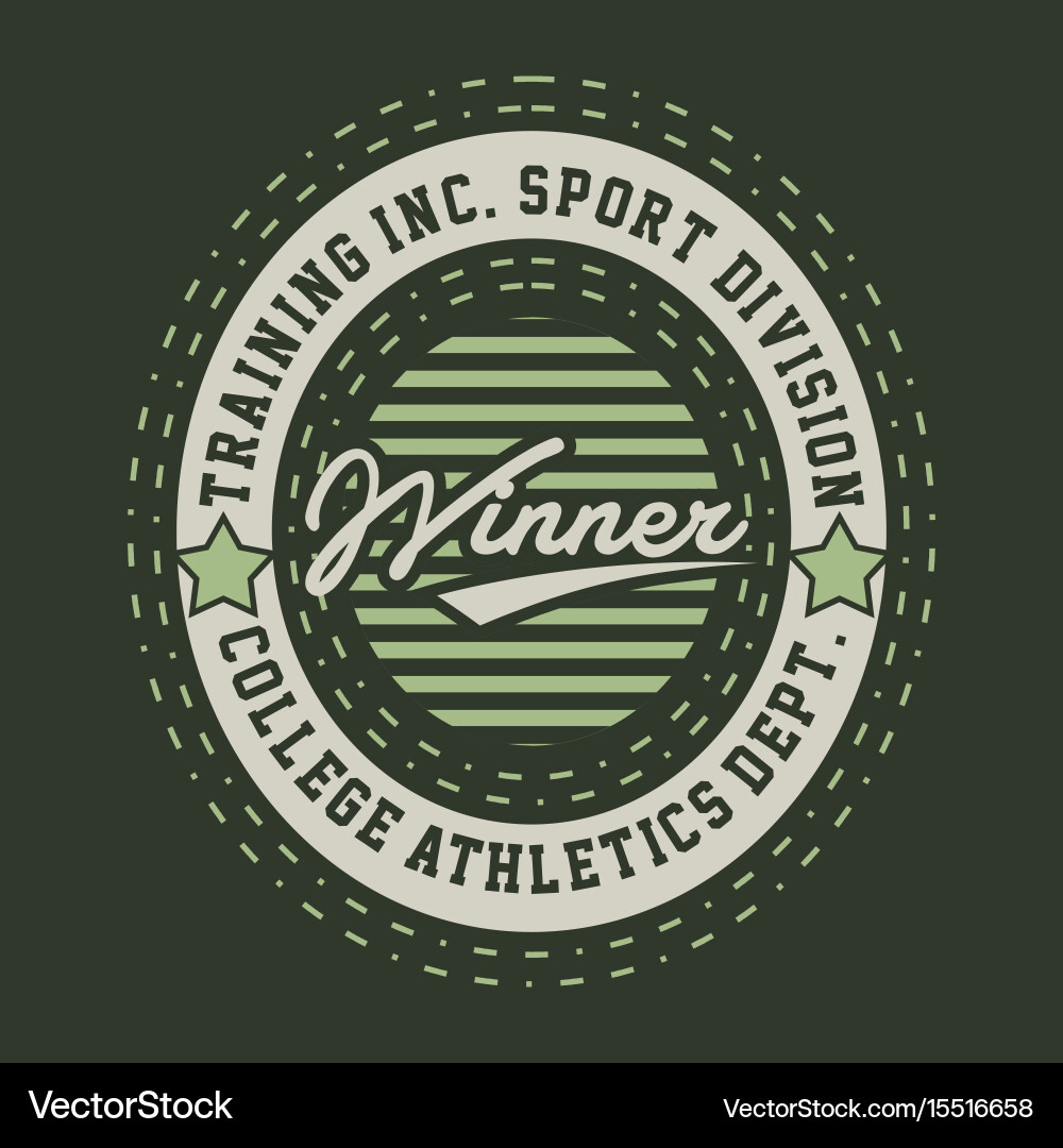 Winner college athletics Royalty Free Vector Image