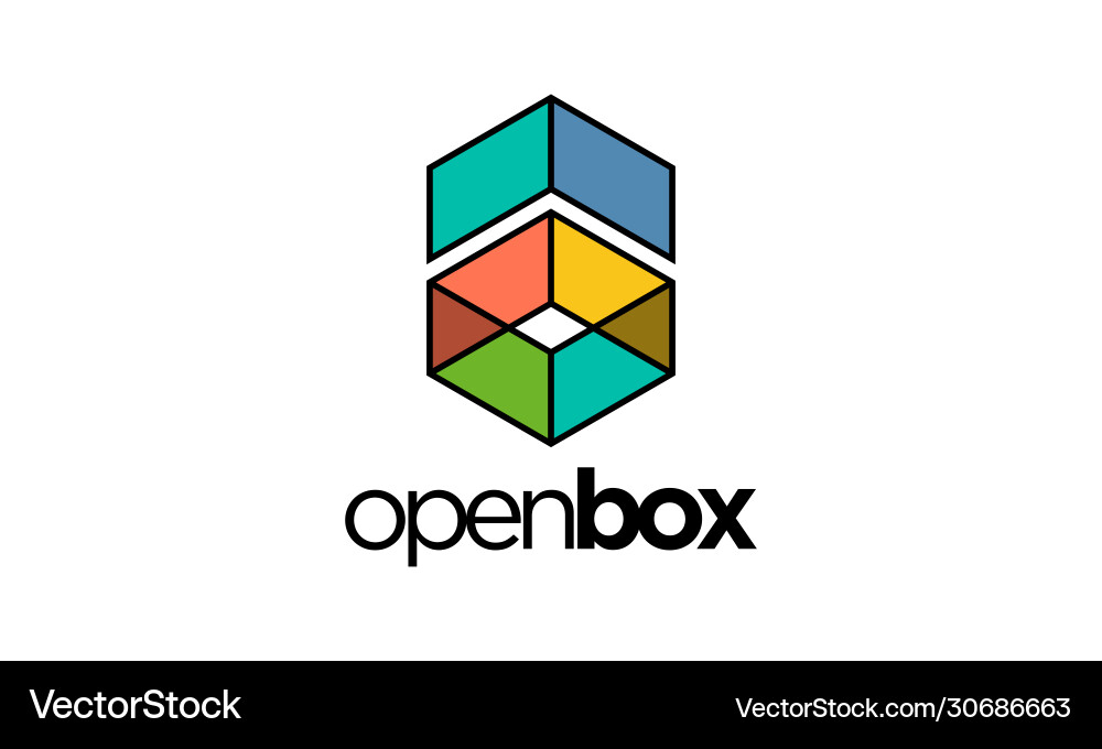 Abstract and colorful box for logo design Vector Image