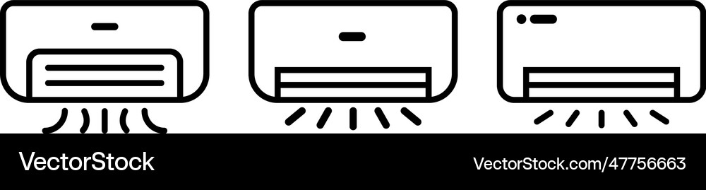 Air conditioner icons collection Royalty Free Vector Image