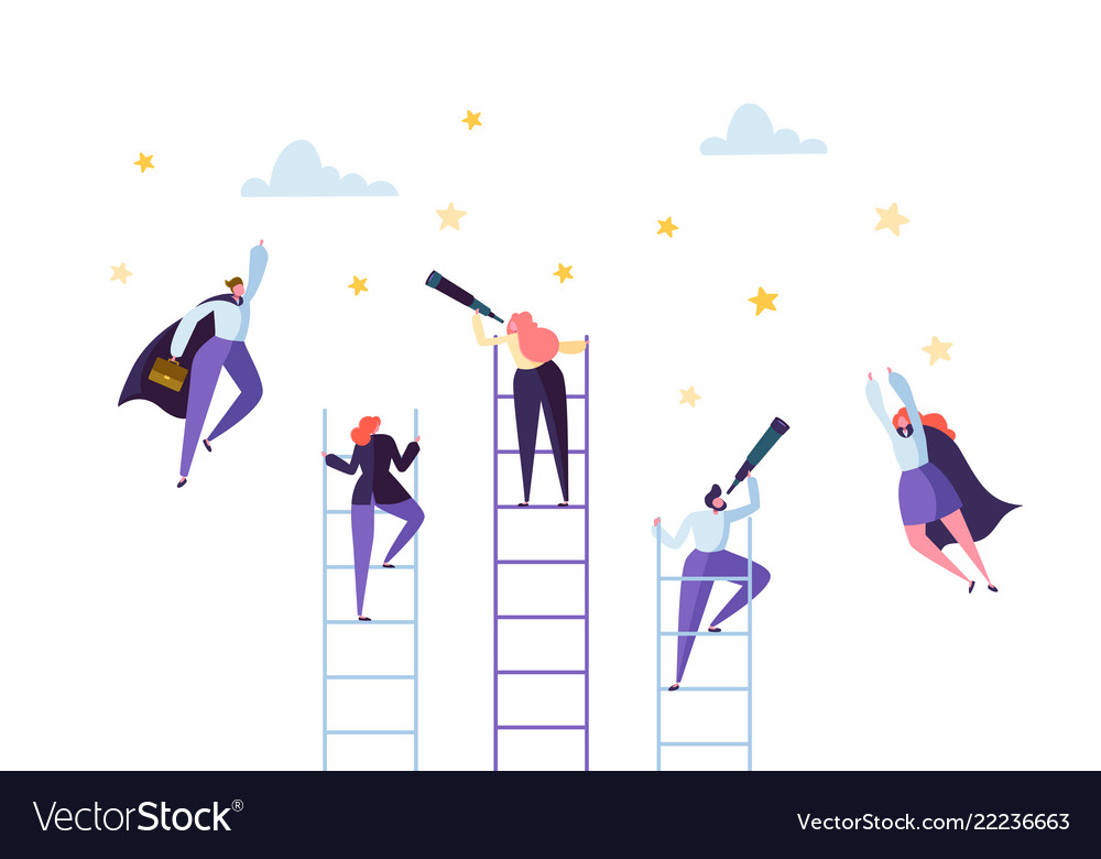 Business people climbing on ladder to success Vector Image