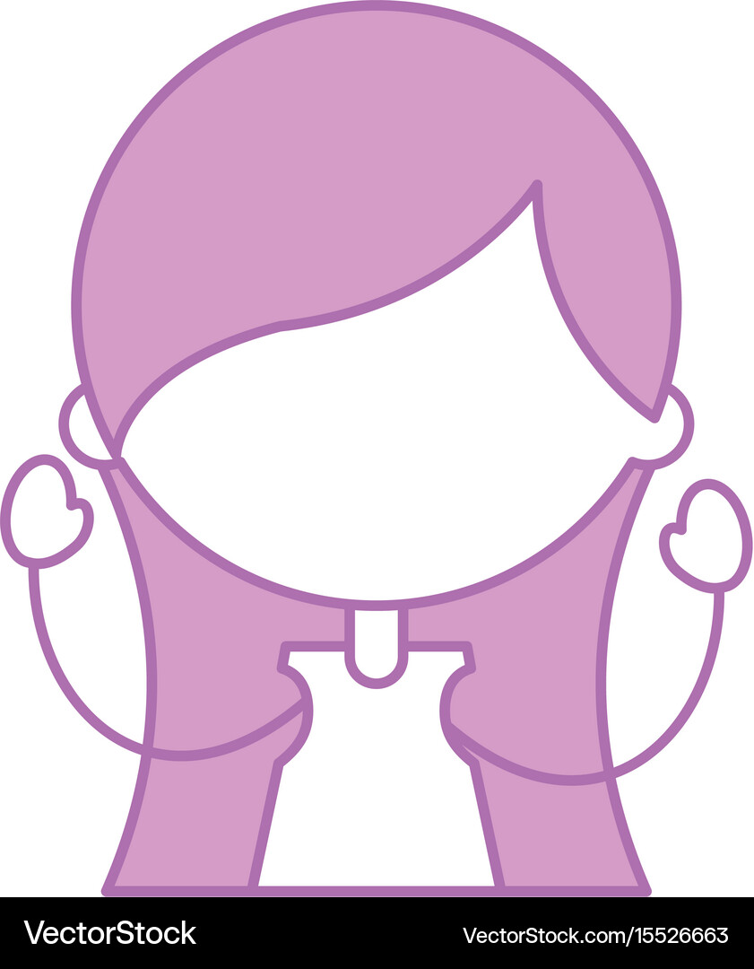 Cute girl character icon Royalty Free Vector Image