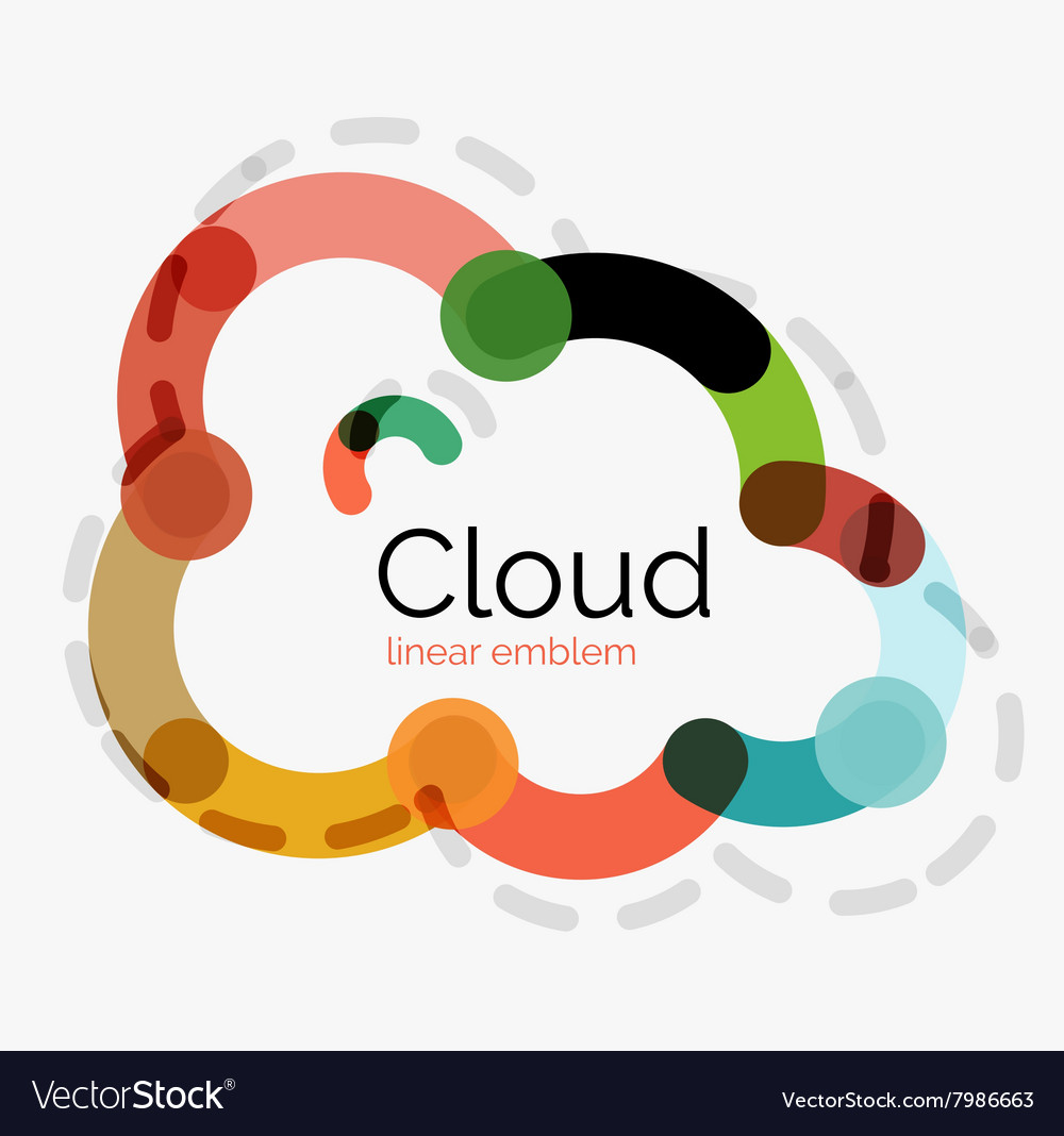Flat design cloud icon background Royalty Free Vector Image