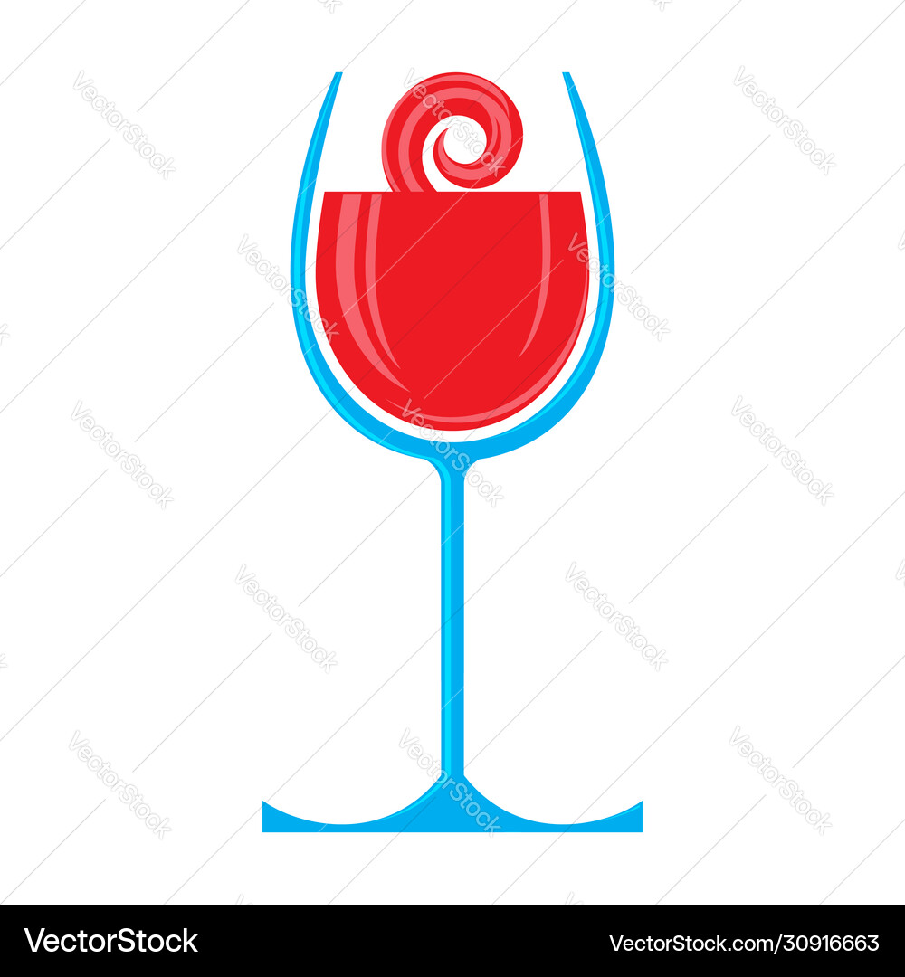 Glass red wine isolated on white background Vector Image