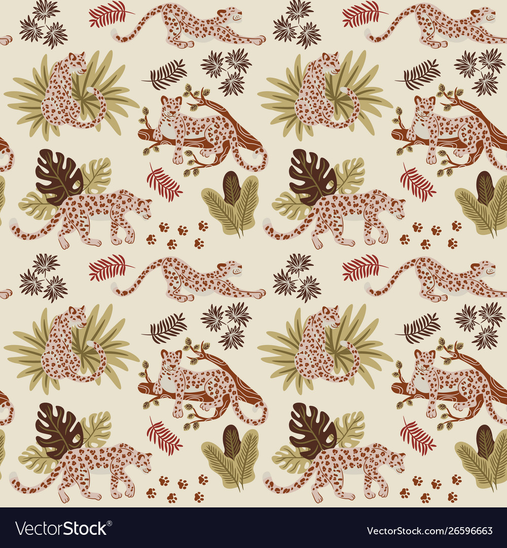 Leopard pattern flat color design Royalty Free Vector Image