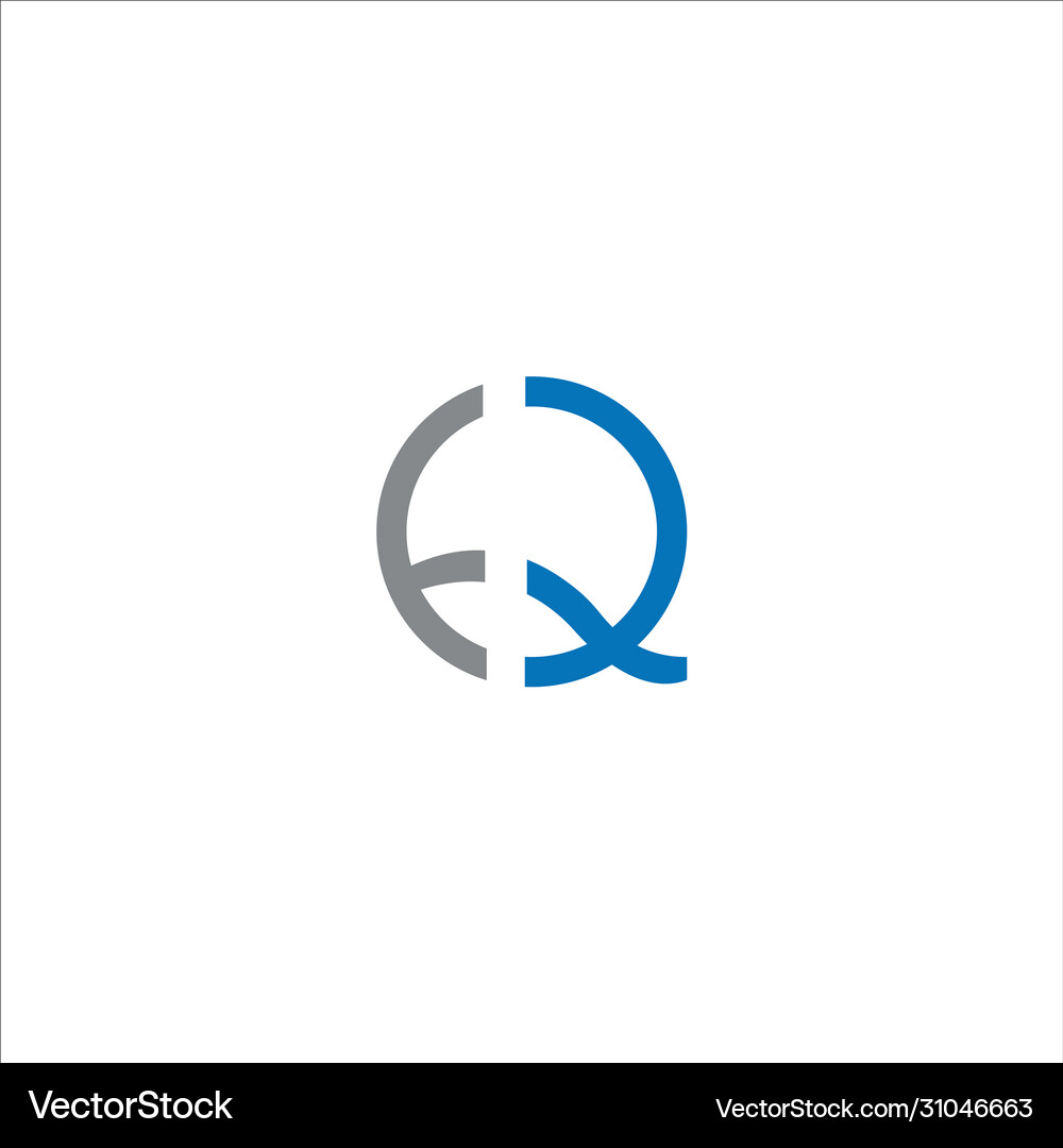 Linitial letter eq or qe logo design template Vector Image