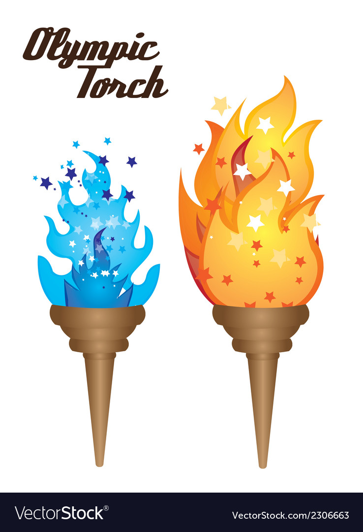 Olympic torch with flame Royalty Free Vector Image