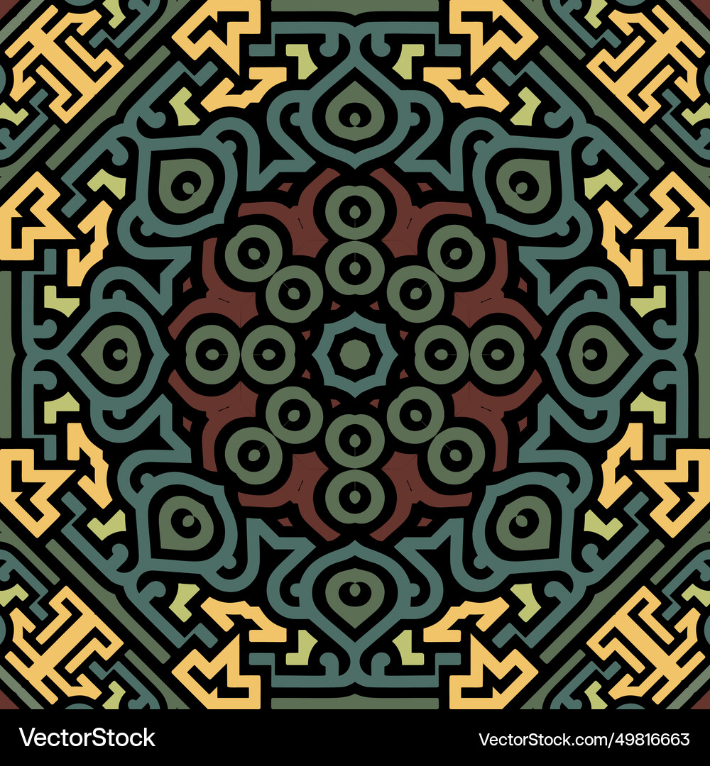 Ornamental floral tribal ethnic seamless pattern Vector Image