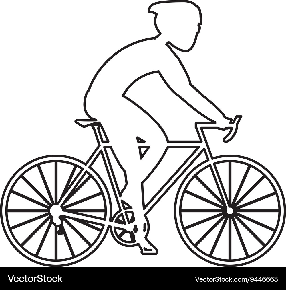Person riding a bike Royalty Free Vector Image