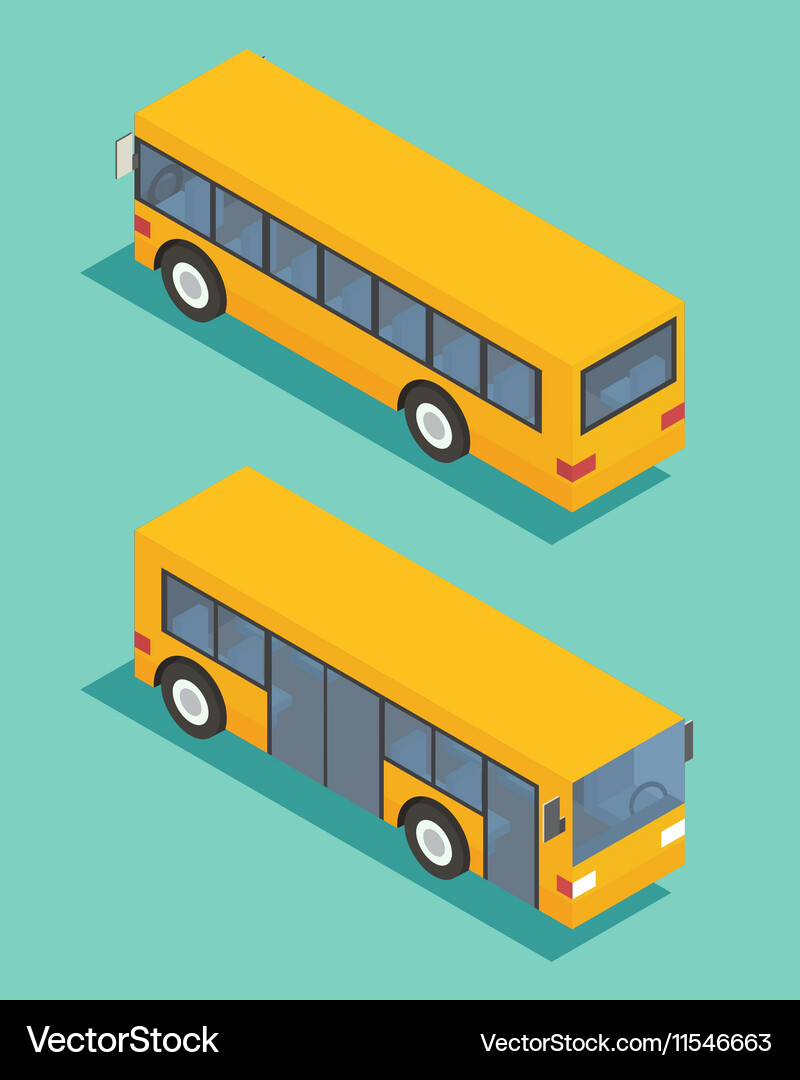Public transport bus transportation icon flat Vector Image