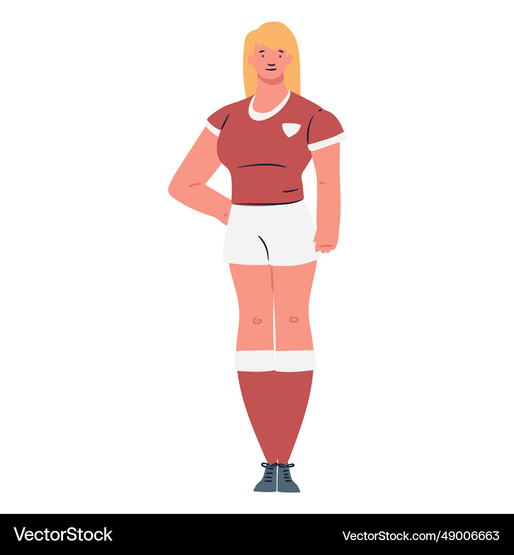 Soccer woman player standing Royalty Free Vector Image