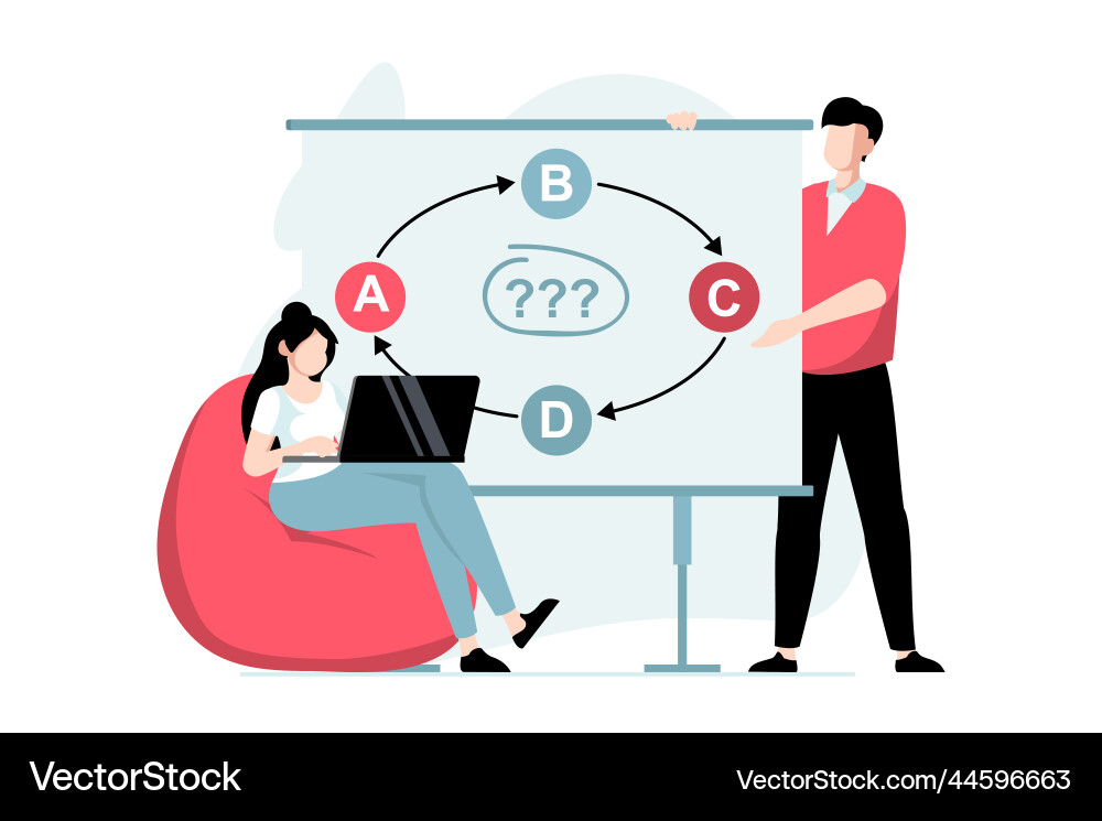 Strategic planning concept with people scene Vector Image