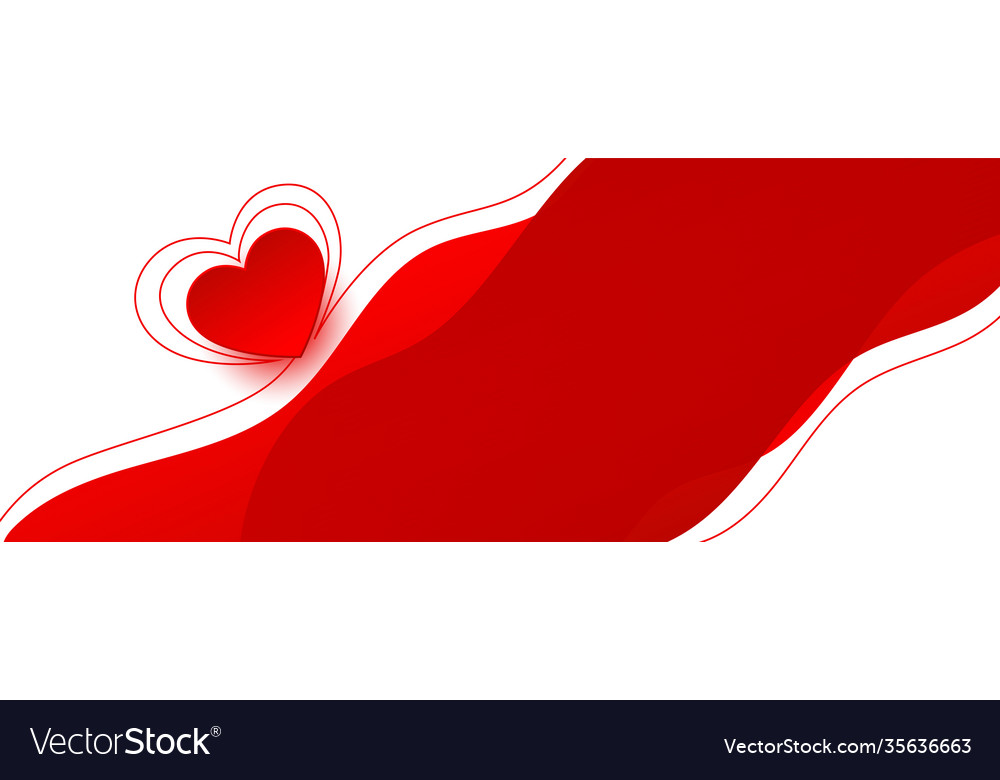 Stylish creative happy valentines day red banner Vector Image