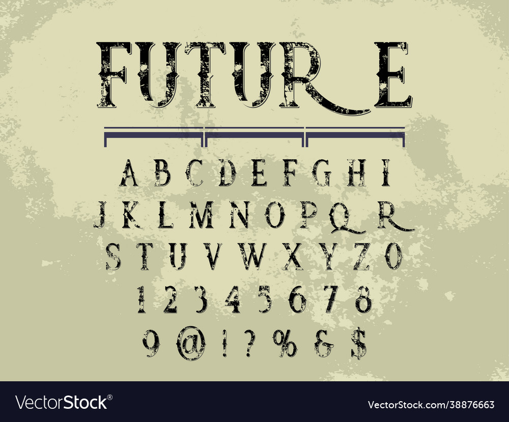 Typeface fontalphabettypefacescriptshadow Vector Image