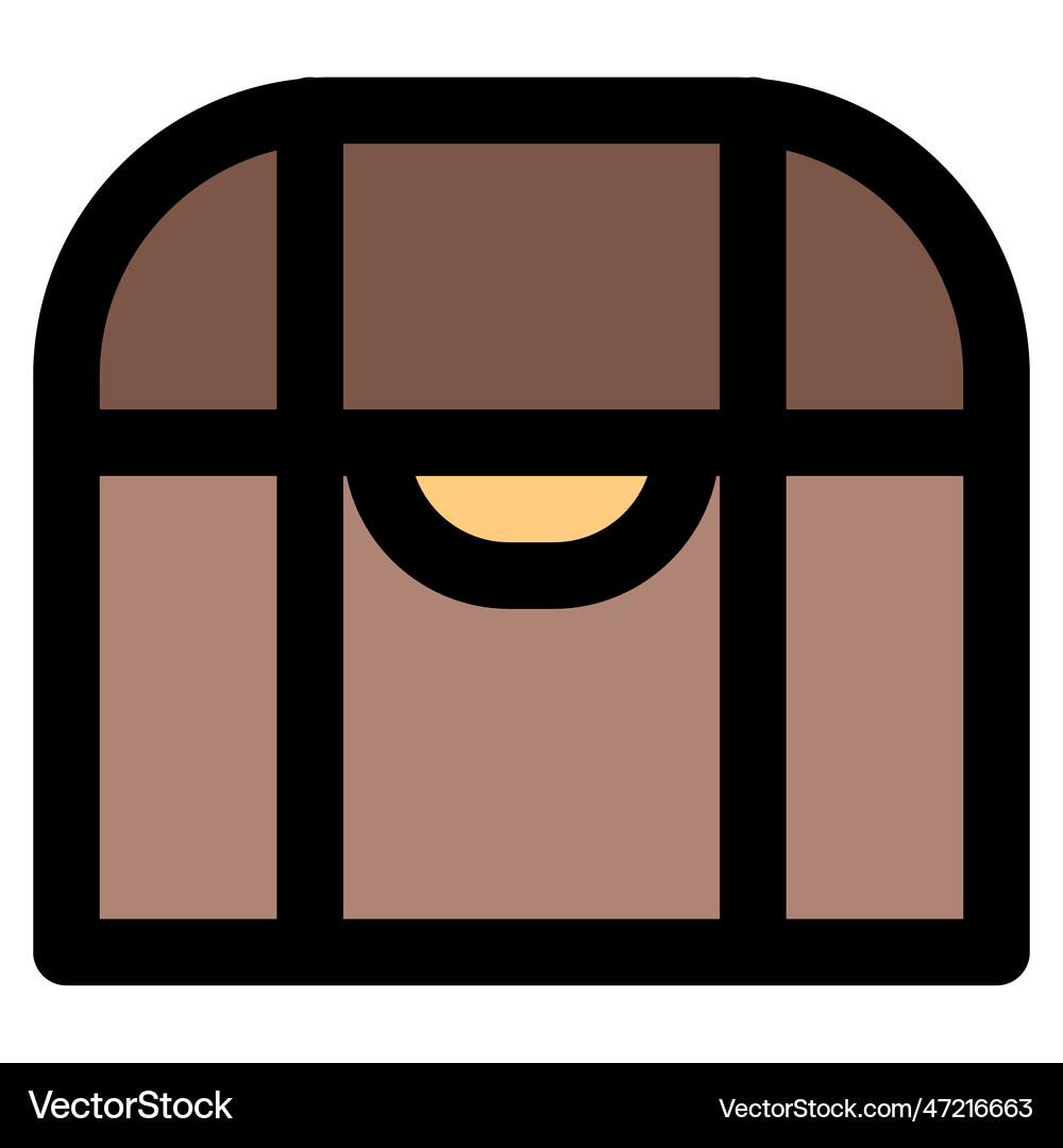 Wooden chest used to keep valuable stuff Vector Image