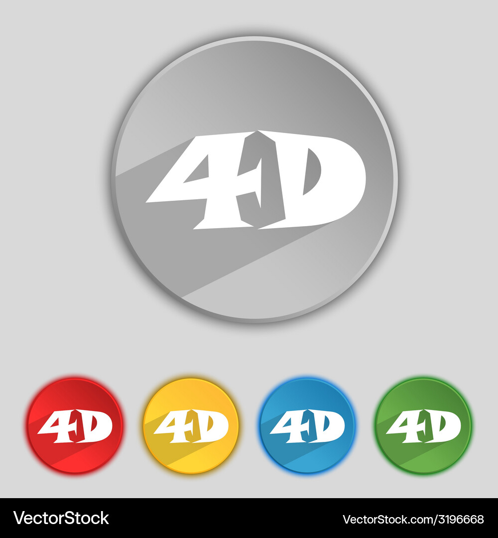 4d sign icon 4d-new technology symbol set Vector Image