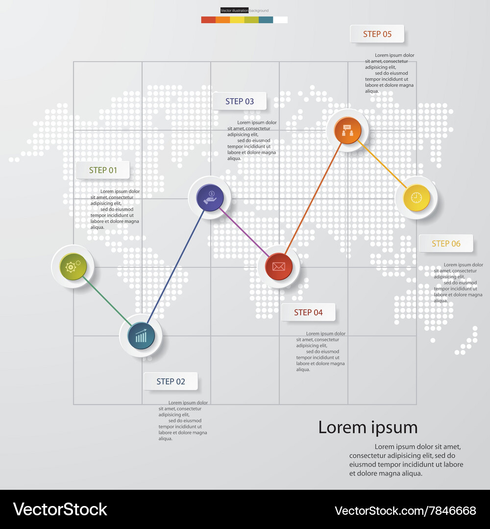 Abstract 5 steps chart infographic elements Vector Image