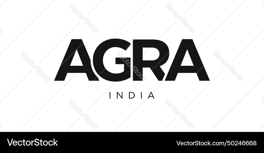 Agra in the india emblem design features Vector Image