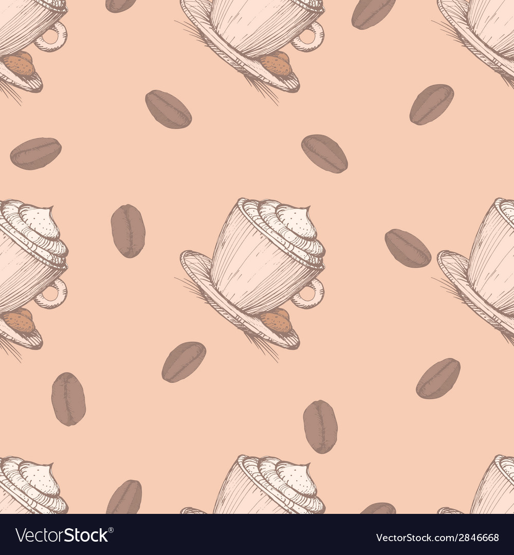 Coffee seamless pattern Royalty Free Vector Image