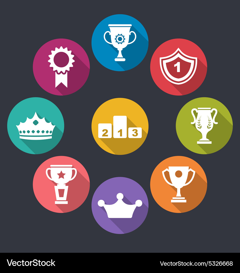Collection awards and trophy signs Royalty Free Vector Image