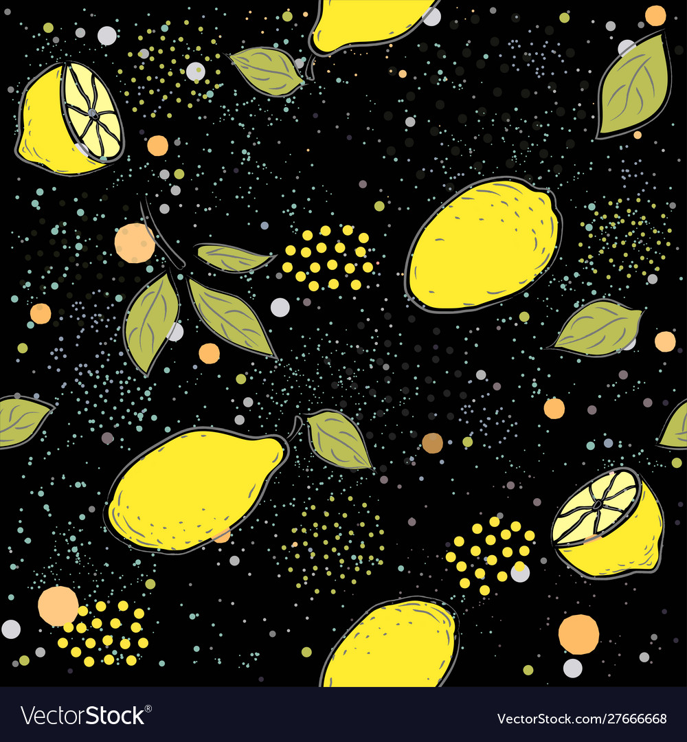 Colorful seamless pattern with lemon Royalty Free Vector